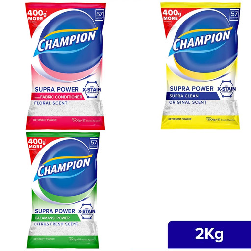 Champion Detergent Powder Supra Power (Supra Clean Original, Kalamansi ...