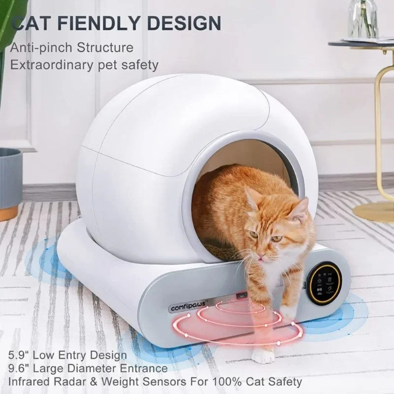 65l Automatic Smart Cat Litter Box Self Cleaning Fully Enclosed Cat