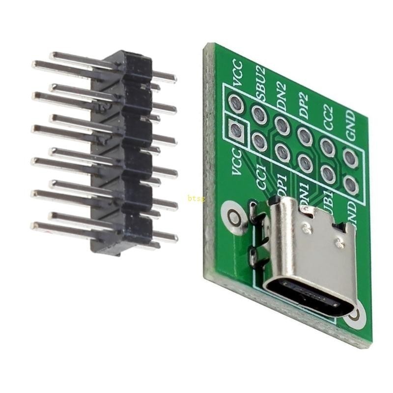 BT 10pcs USB Type C to DIP PCB Connector Bulletin Board Test Board ...