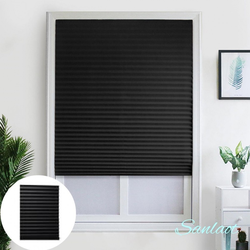 Adhesive Window Shades Non-woven Fabric Pleated Zebra Blinds Roller ...