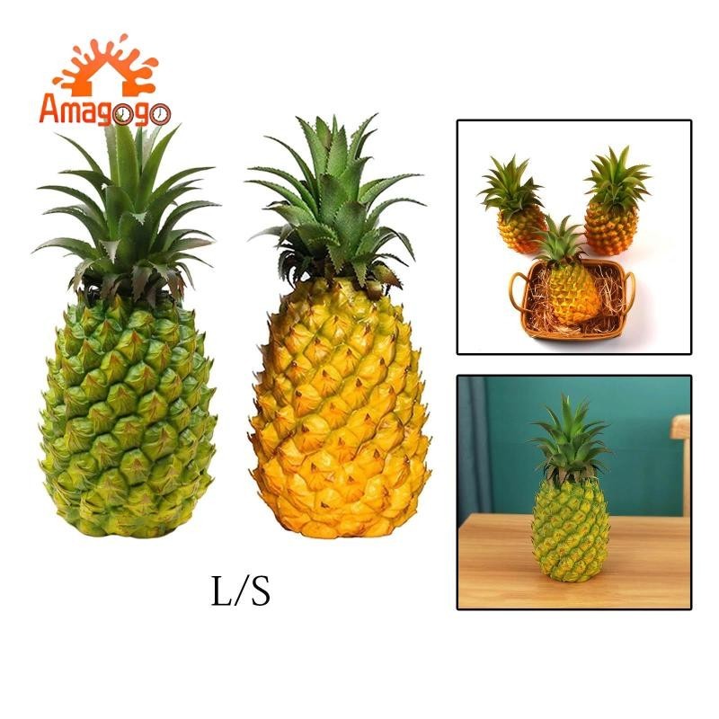 Amagogo Simulation Artificial Pineapple Fake Fruit Figurine Decor ...