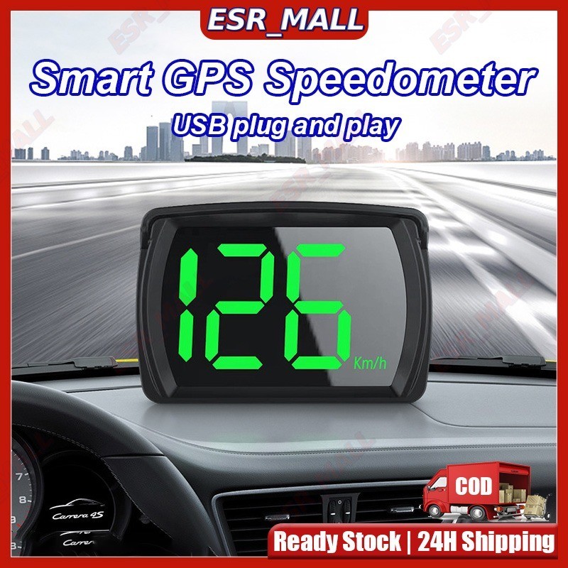 Car HUD Headup Display KM/H MPH GPS Digital Speedometer with LED Large ...