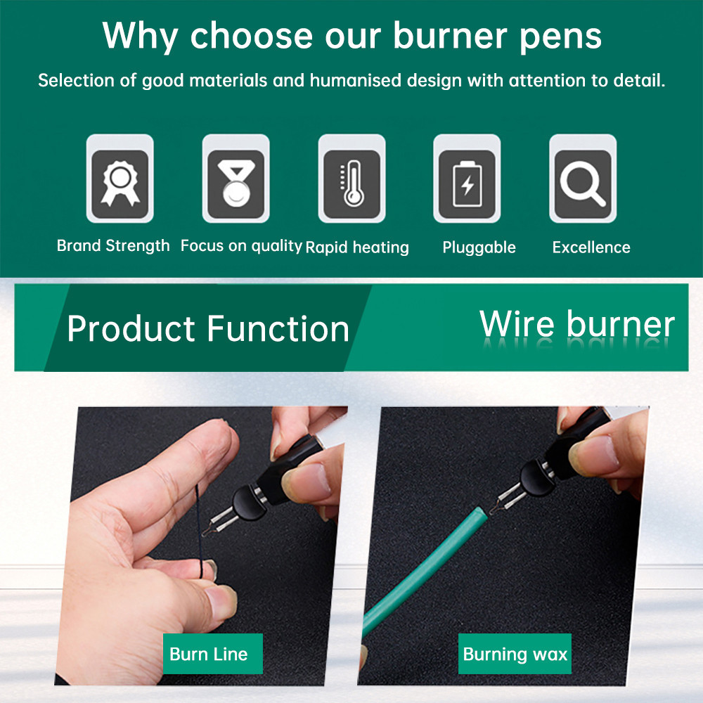 Pcbfun DIY Tool Hand Sewing Thread Welding Wax Tail Burning Pen Melting ...