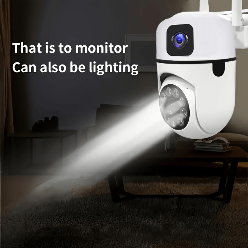 1pc Wireless Security Camera, Dual Lens, Night Vision, Intelligent ...