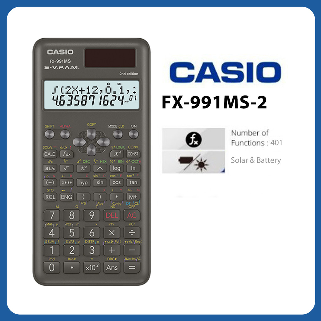 Casio FX-991MS-2 Scientific Calculator Non-programmable Calculator ...