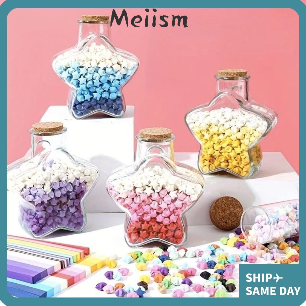 MEIISM Star Origami Paper, Art Craft Colorful Star Paper Strip, Cute ...