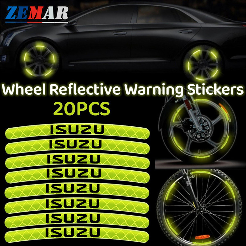 20Pcs ISUZU Car Moto Tires Edge Strong Reflective Safety Warning ...