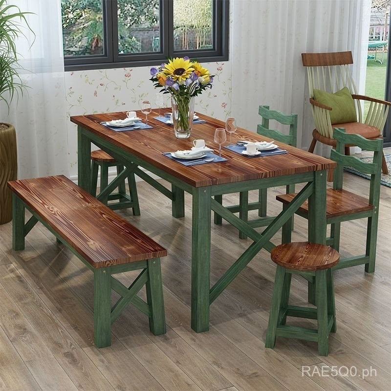 Solid Wood Square Dining Table Vintage Vintage Coffee Table Flower Shop ...