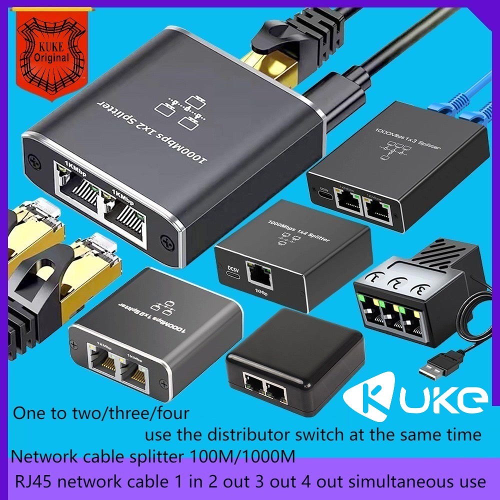1000M igabit network distributor RJ45 network cable 1 in 2 out/3 out/4 ...