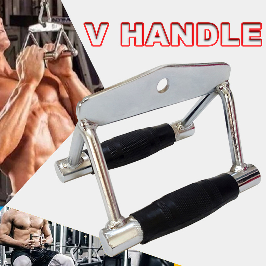 Double D-Handle High Pull-Down V-Handle Cable Attachment for Home Gym ...
