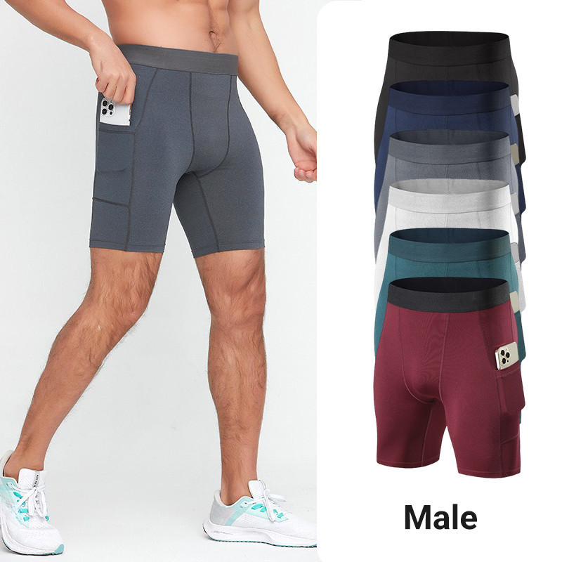 Sports Tight Pants Men Leggings Elastic Compression Tights Pants With ...