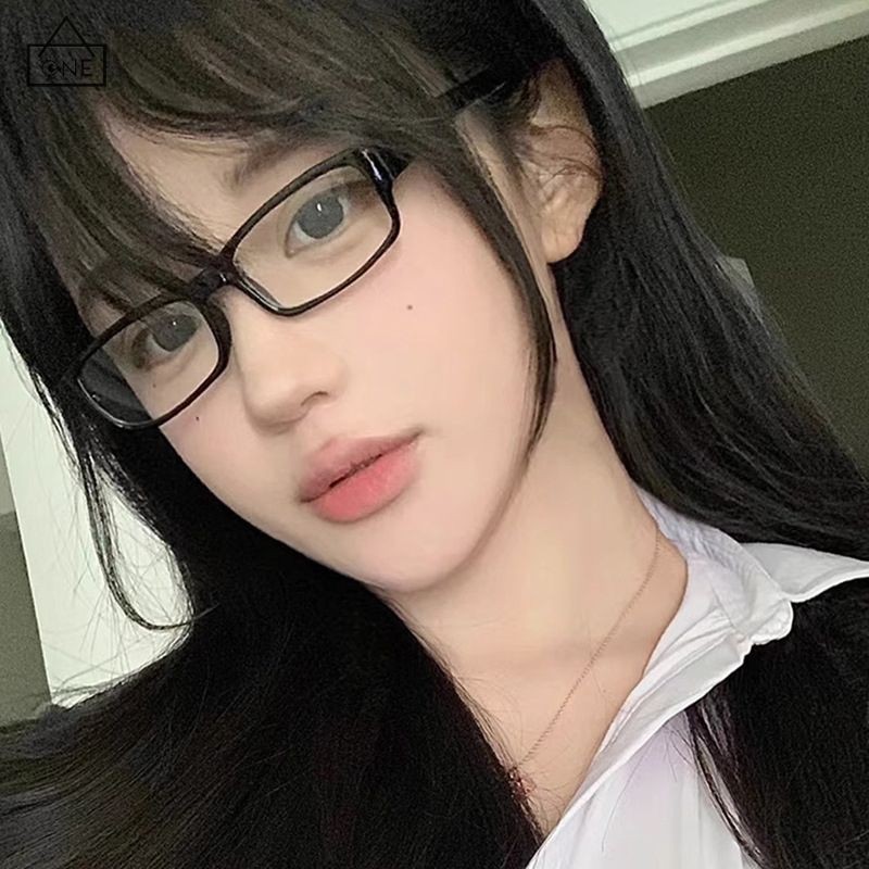 a.one.Square Frame Glasses Narrow Black Frame Glasses Full Frame ...