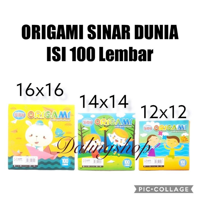 Sidu ORIGAMI / FOLDED ORIGAMI PAPER / SIZE 12X12 14X14 16X16 CONTENTS ...