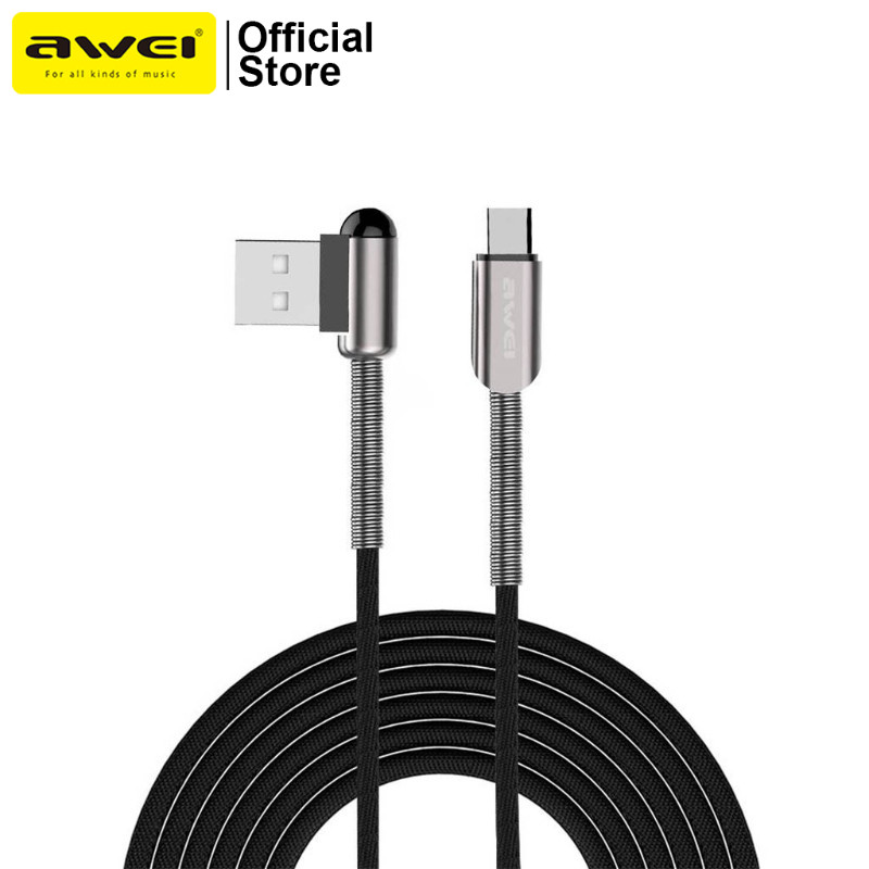 Awei CL-23 2000mm 2.4A Type-C L-Type Cable Super Fast Charging Data ...