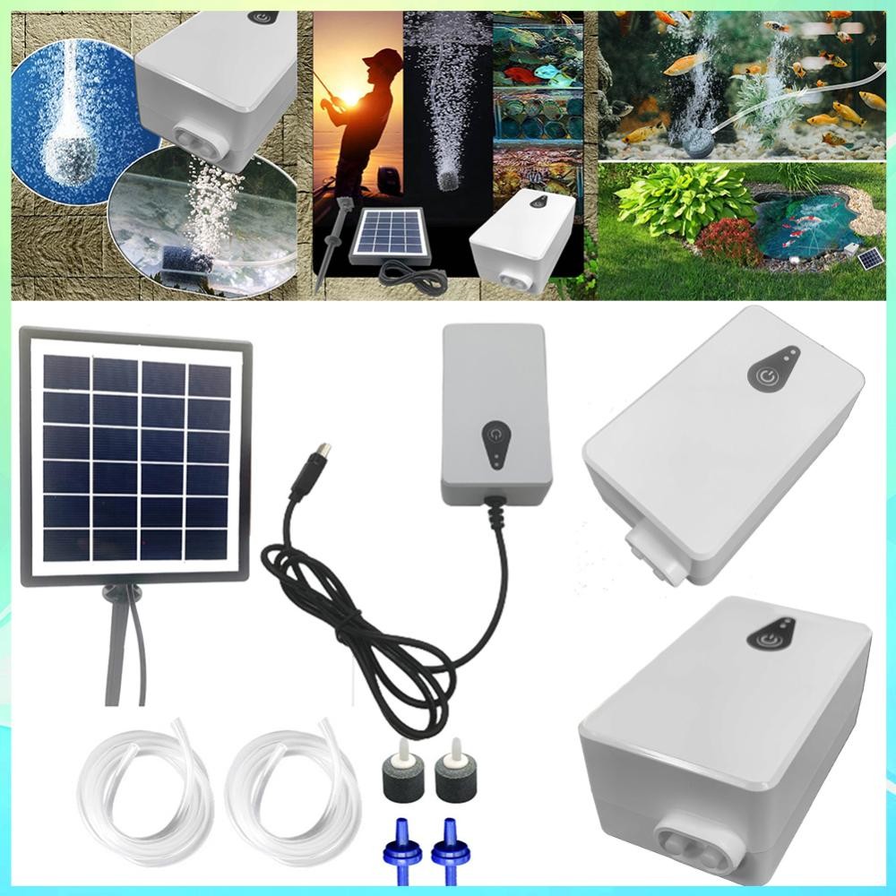 6V 2W Aquarium Oxygen Aerator Solar Oxygen Pump Battery Powered Fish ...
