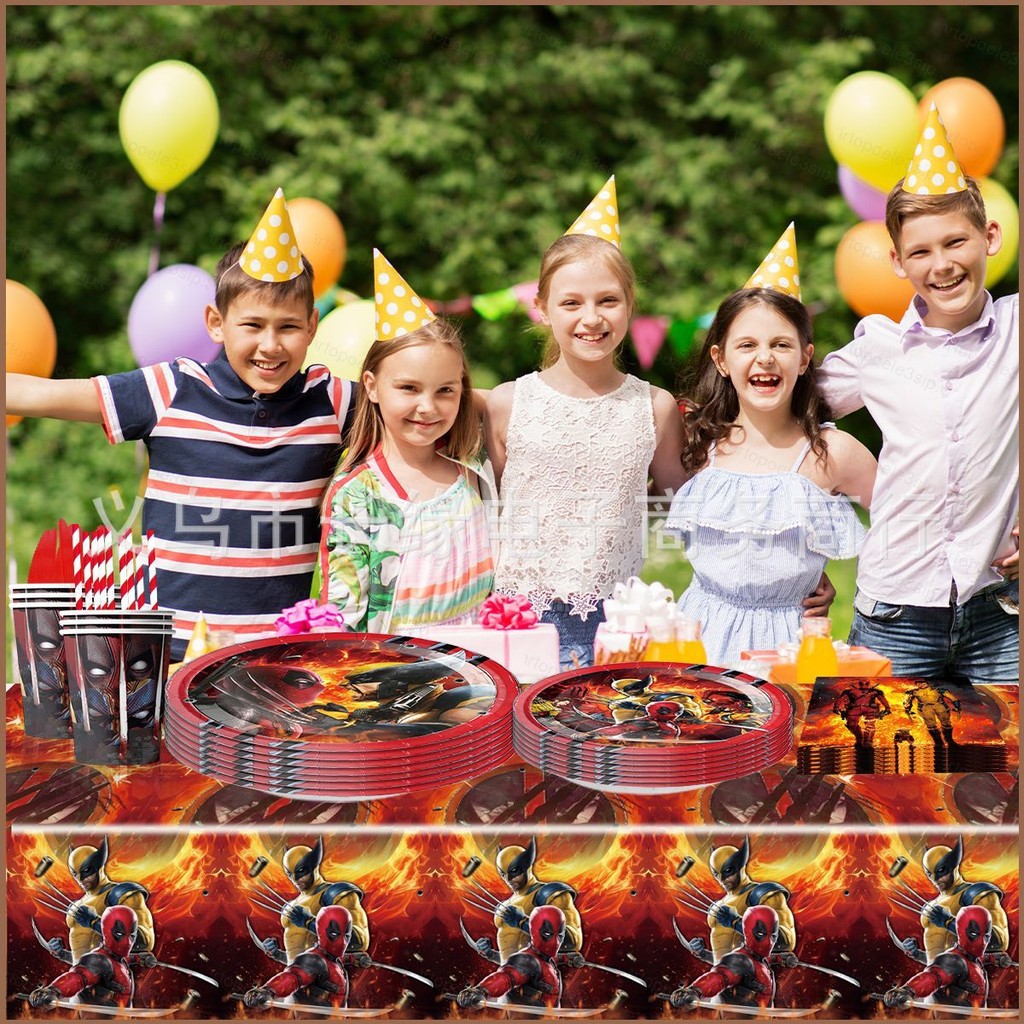 lk Deadpool Wolverine Themed Decoration Celebrate birthday Party ...