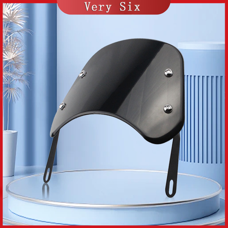 Motorcycle Retro Windshield Universal Black Windshield Fit 5 to 7 ...
