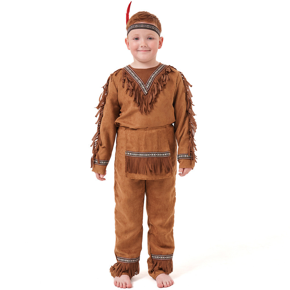 Halloween Ocean Indigenous Children Male Indian Chief Stage Costume ...