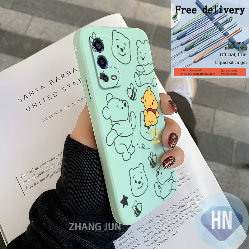 Casing OPPO A55 4G phone case Customized Cute Teddy Bear Liquid TPU ...