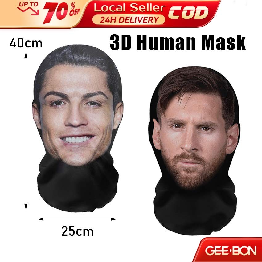 GEEBON Star 3D Face Mask Simulation Head Cover See-through Mesh ...