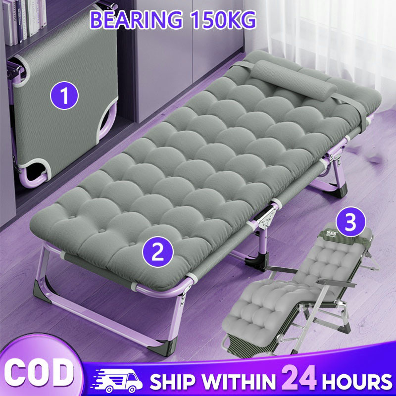 【Free shipping】Heavy Duty Folding bed Portable bed with foam Outdoor ...