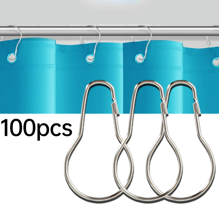 50/100pcs Metal C Ring Hook with Lock Gourd Type Hook for Shower ...