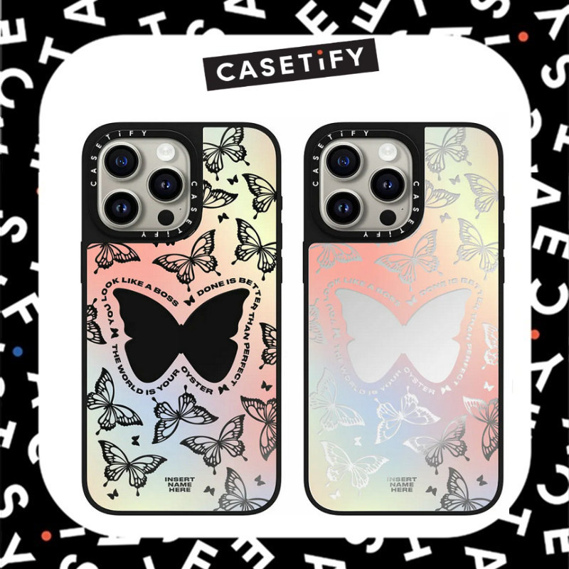 【Mirror Case】CASETiFY You Give Me Butterflies Pattern shockproof Case ...