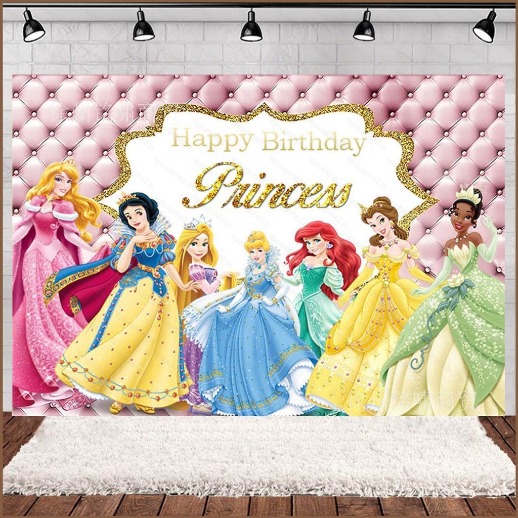 sy Rainbow colorful princess girl birthday decoration Party Photo ...