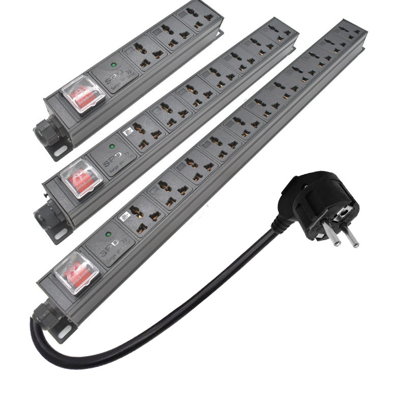 PDU Power Distribution Unit 2-24 ways Output Universal standard SOCKET Surge protection EU PLUG ...