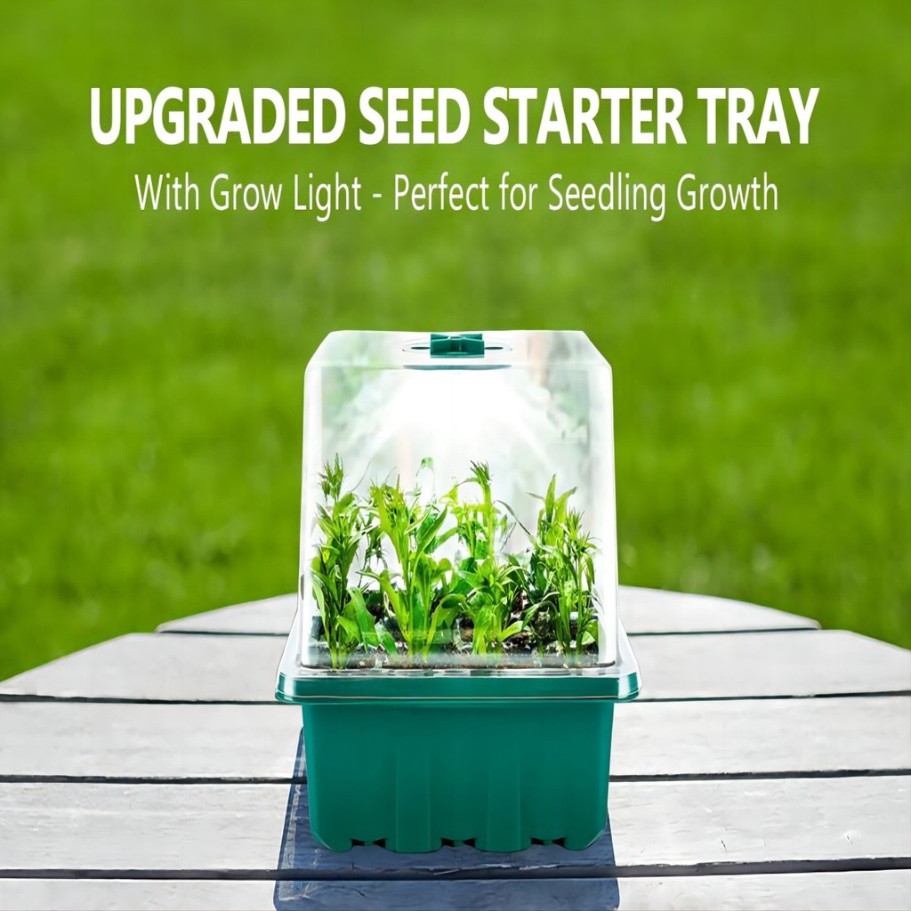 Seedling Trays Nursery Pot 12 Holes Seed Tray Flower Pot transparent ...