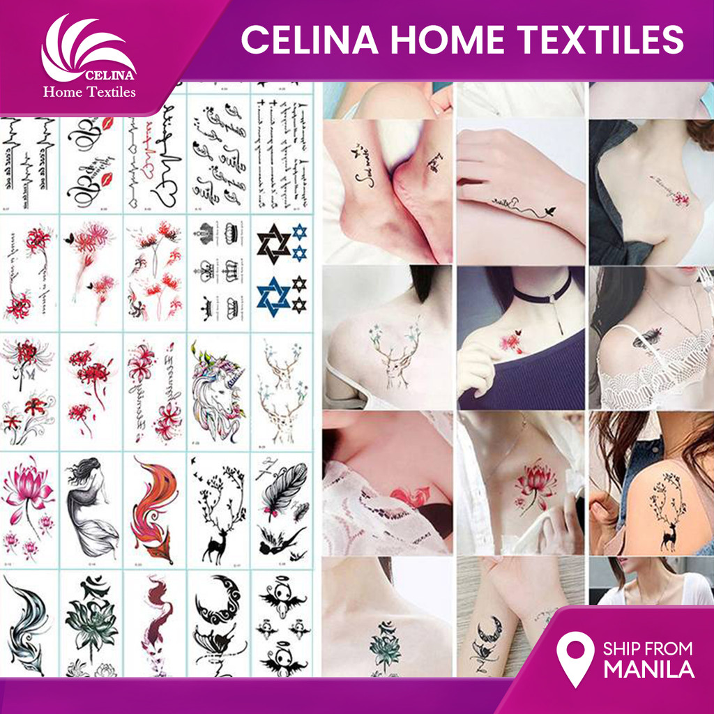 Celina Semi Permanent Tattoo Sticker Plant Juice Based Ink Imitated ...