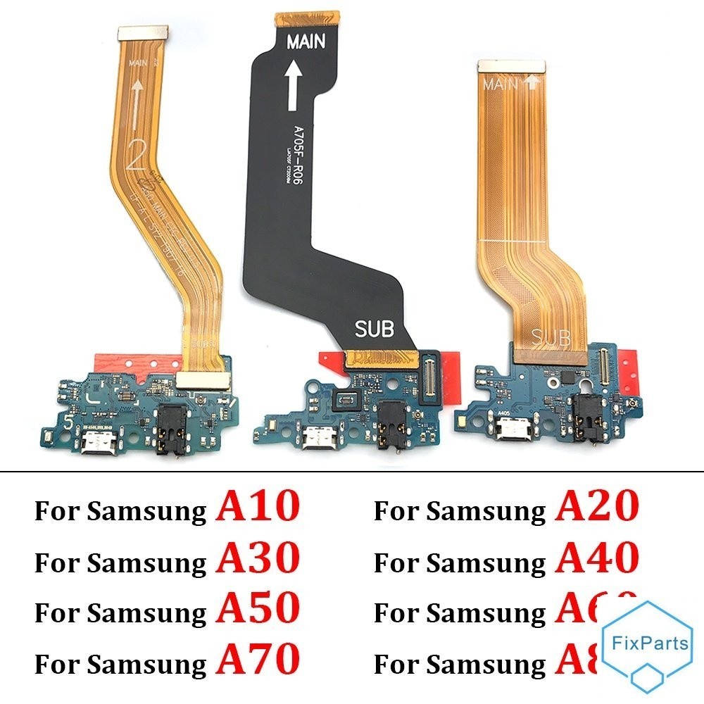 USB Charging Port Connector Board + Mainboard Flex For Samsung A10 A20 ...