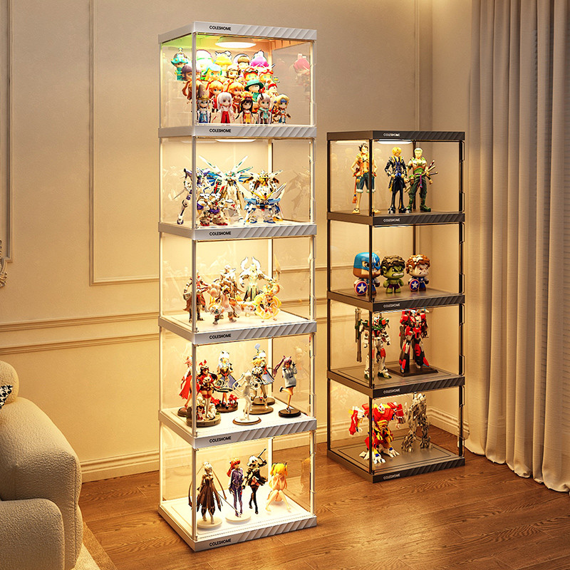 Clear Acrylic Cabinet Labubu Model Box Shelf Display Material Pop-Mart ...