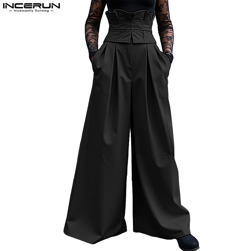 INCERUN Men's Deconstructed High Waist Design Pants | Shopee Philippines