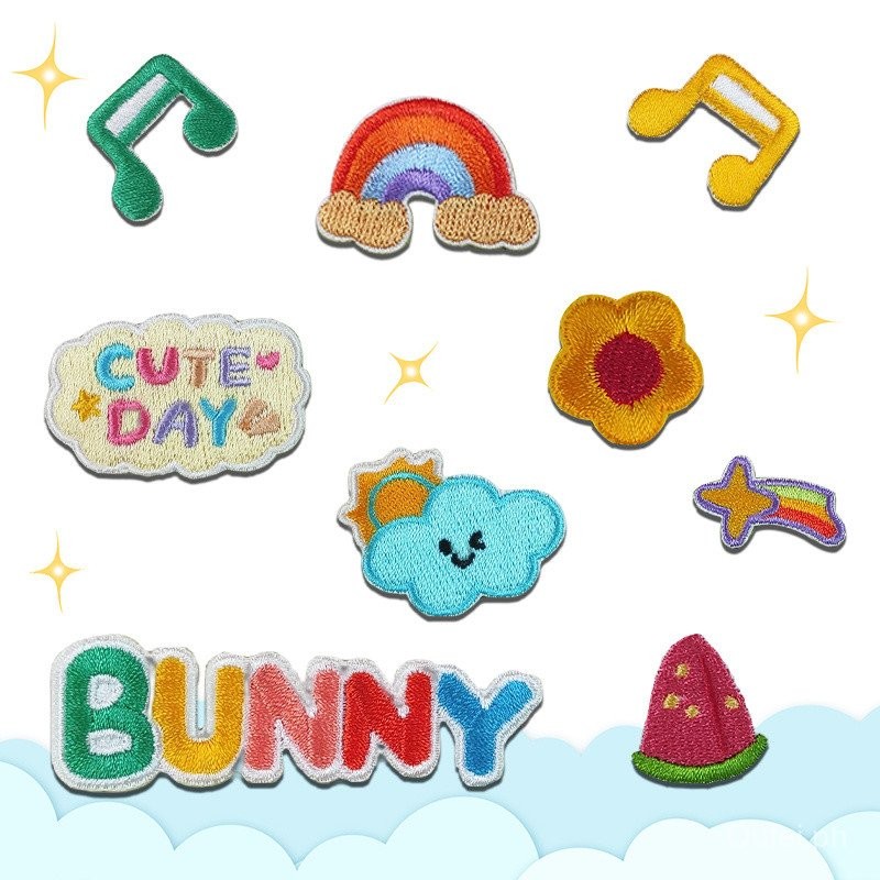 Newly Launched Cartoon Rainbow Cloud Self-Adhesive Fabric Patches for ...