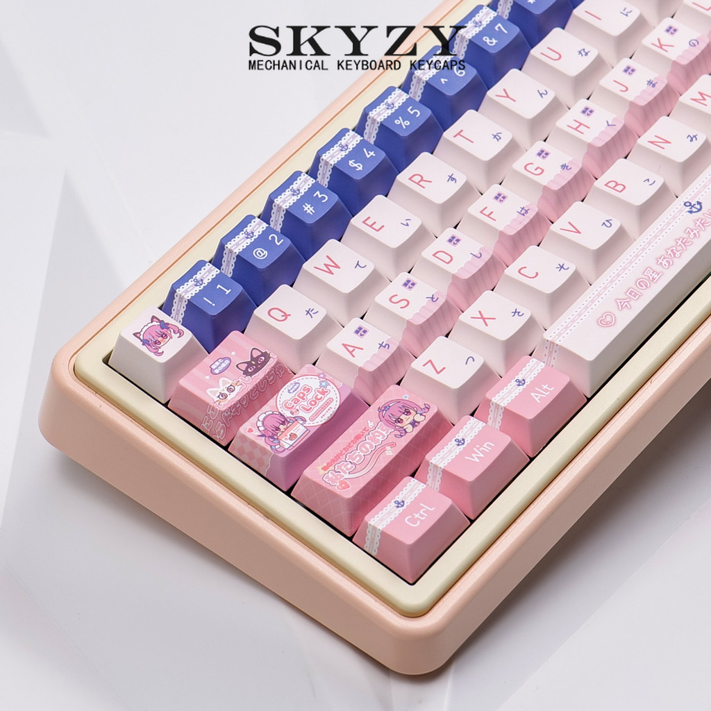 Minato Aqua Keycaps Cherry Profile Hololive Anime PBT Dye Sub Keycap ...
