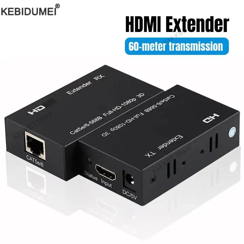 60M HDMI Extender 1080P HDMI to RJ45 HDMI-compatible Network Extender ...