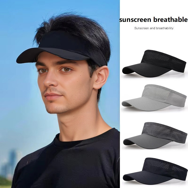 Men's Summer Visor Hats Trucker Cap Empty Top Hats Short Brim Hat UV ...