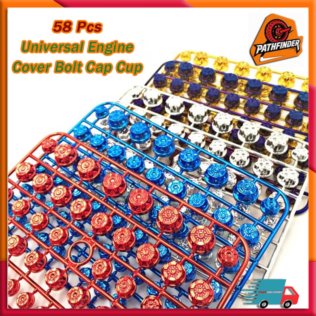 Motorcycle Body Parts Accessories 1Pad-58 Pieces Engine Cover Bolt Cap ...