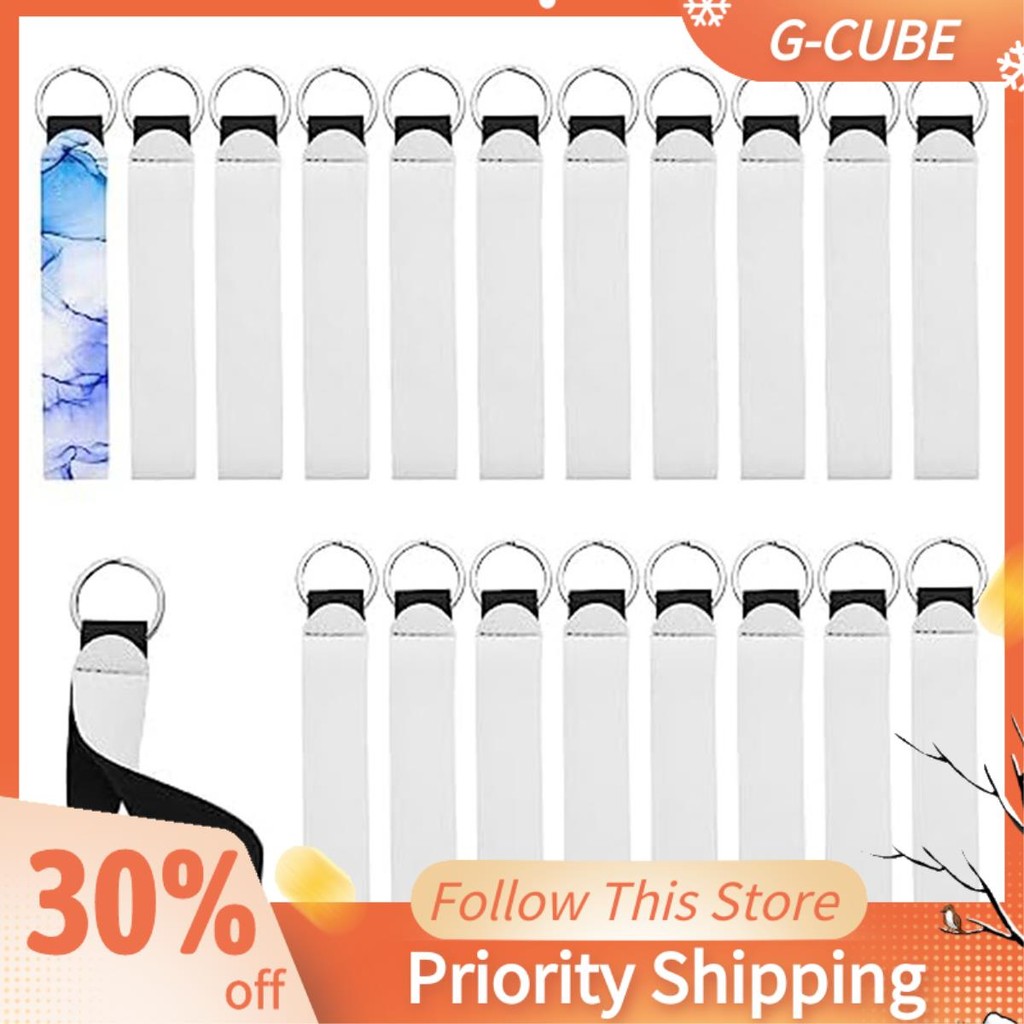Pack of 20 Empty Key Fob Sublimation Blanks Neoprene Key Ring Set ...