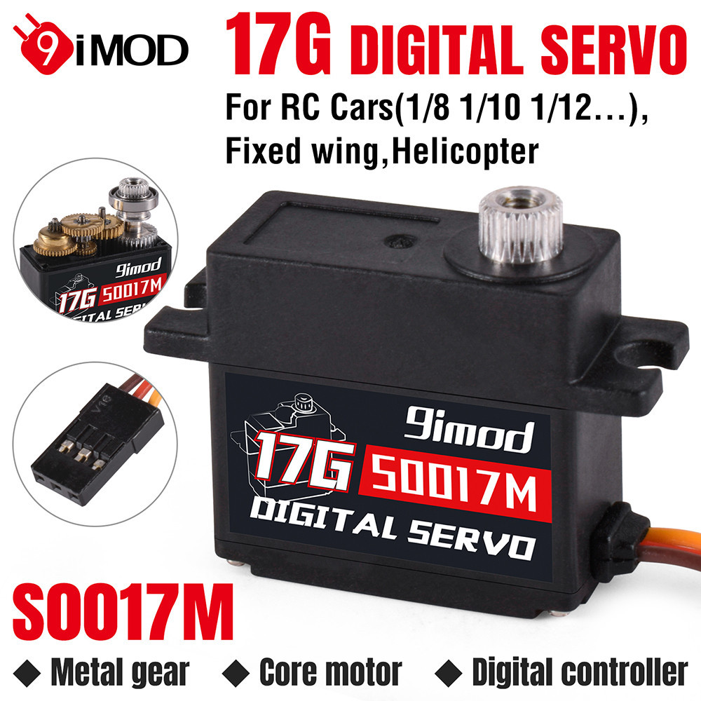 9IMOD 17G Digital Servo with Double Bearing Metal Gear RC Servo 4.8-6 ...