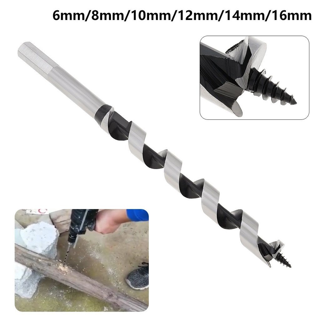 Auger Wood Drill Bit 6/8/10/12/14/16mm Hex Shank Ship Auger Long Drill ...