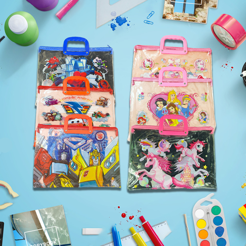 Inna Home Cartoon Characters Expanded Clear Plastic Envelope with Zip ...