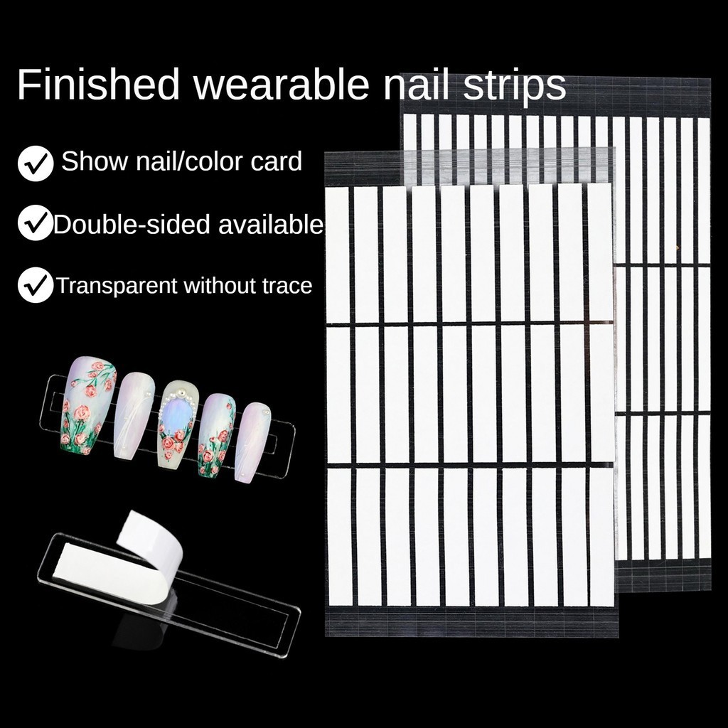 30/54pcs Nail Art Transparent Double-Sided Adhesive Strips / Finished ...