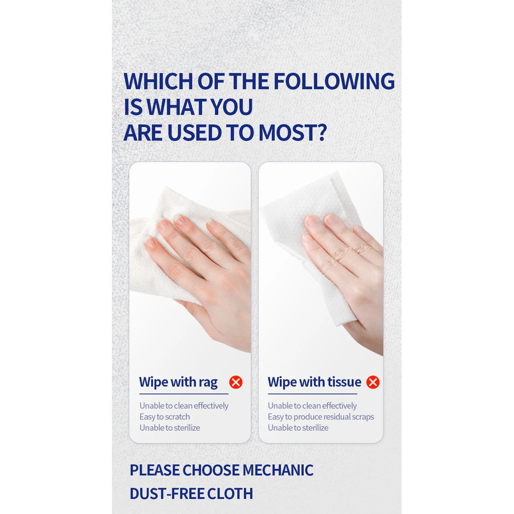 MECHANIC HK4090 Soft Cleanroom wiper cleaning Non Dust Cloth Dust Free ...