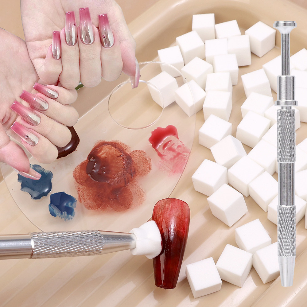 50Pcs Mini Nail Art Sponges - DIY Nail Art Gradient Stamping Sponge ...