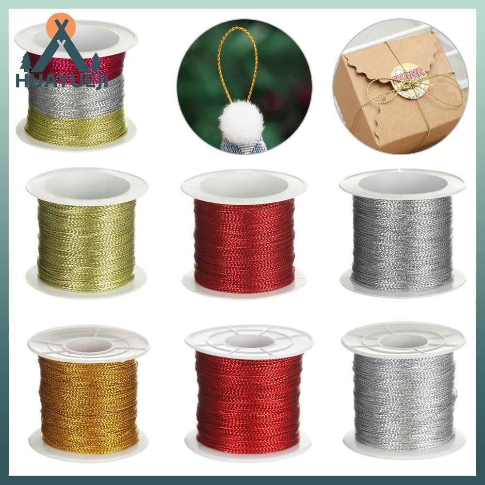HUAYUEJI 20/100 Meters Metallic Cord DIY Tying Rope Tag Line Gift Box ...