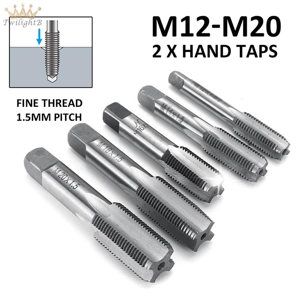1 Pair Fine Threading Hand Taps Drill HHS Metric Connector/14/16/18/20 ...