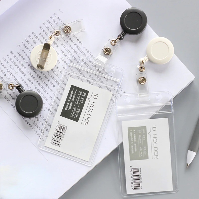 Transparent Working Permit Case Sleeve with Clip for Staff ID Tag Badge ...