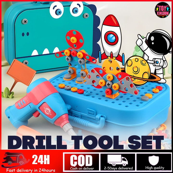 3D Drill Tool Kit DIY Toy With Electric Drill Tool Kids Educational Toy ...